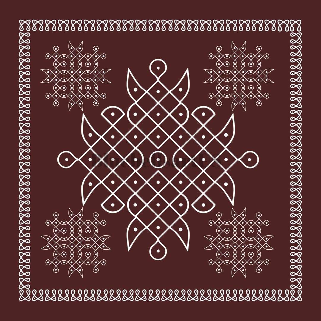 Brown Kolam Design Digital File, JPEG, Instant Download, Kolam Instant ...