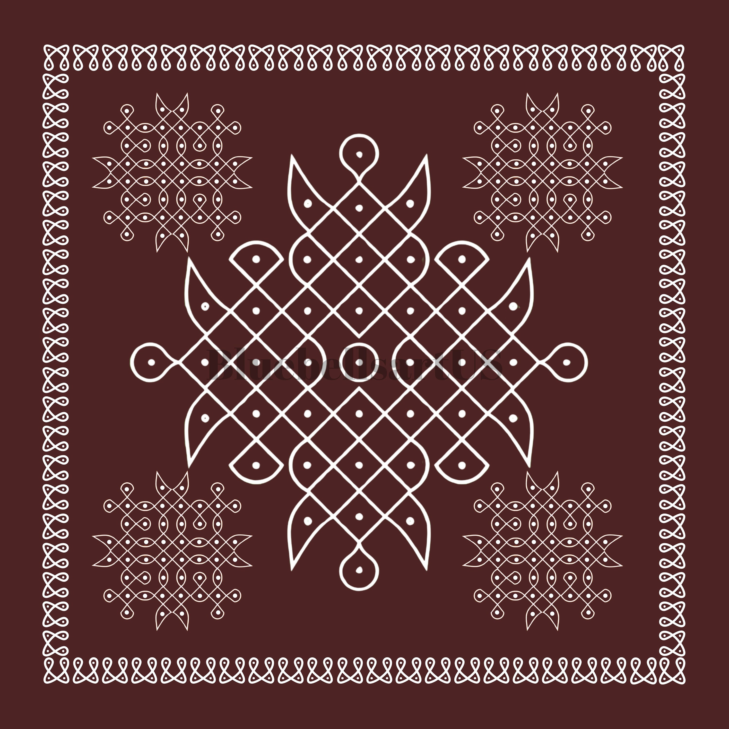 Brown Kolam Design Digital File, JPEG, Instant Download, Kolam Instant ...