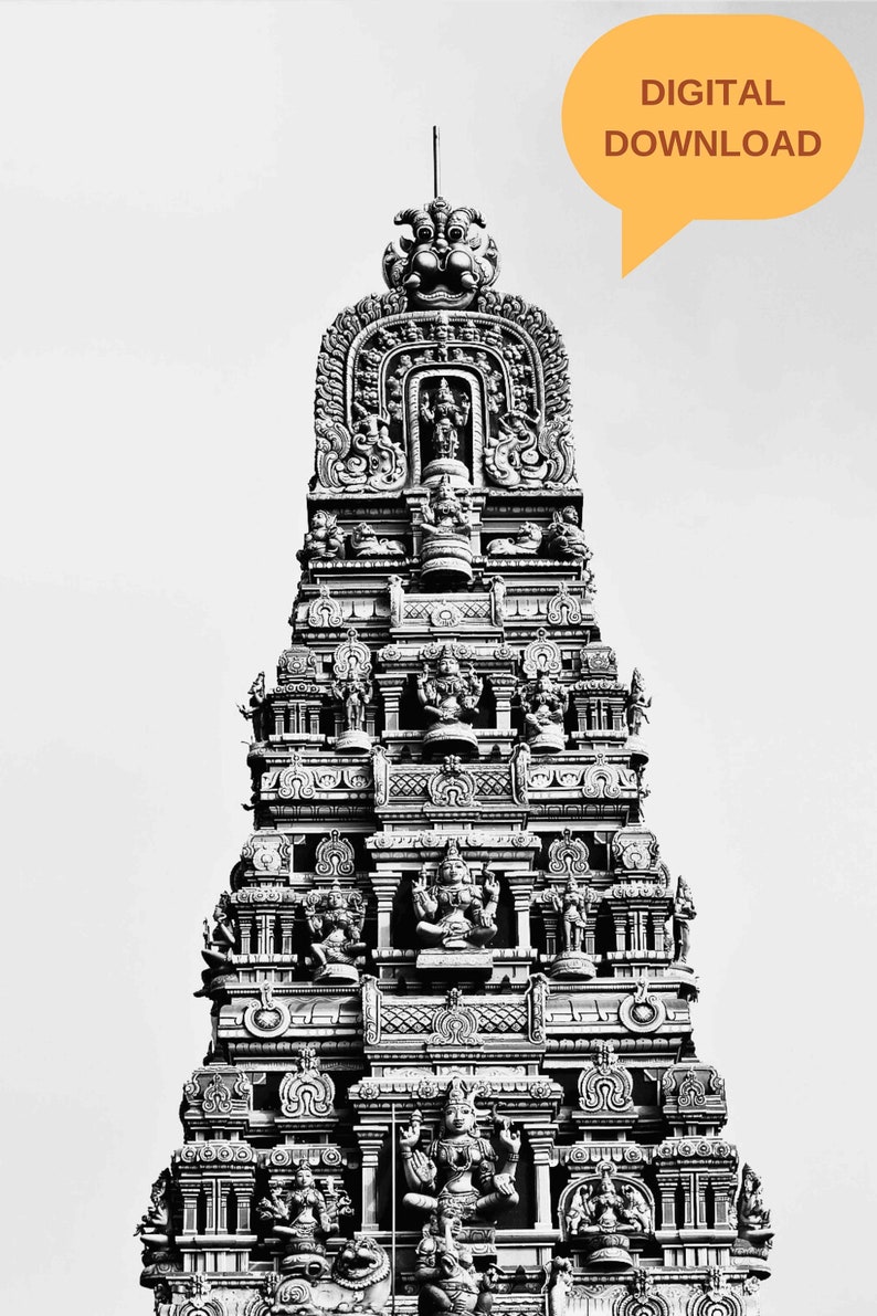 Temple Gopuram Digital File, JPEG, Instant Download File for Printing ...