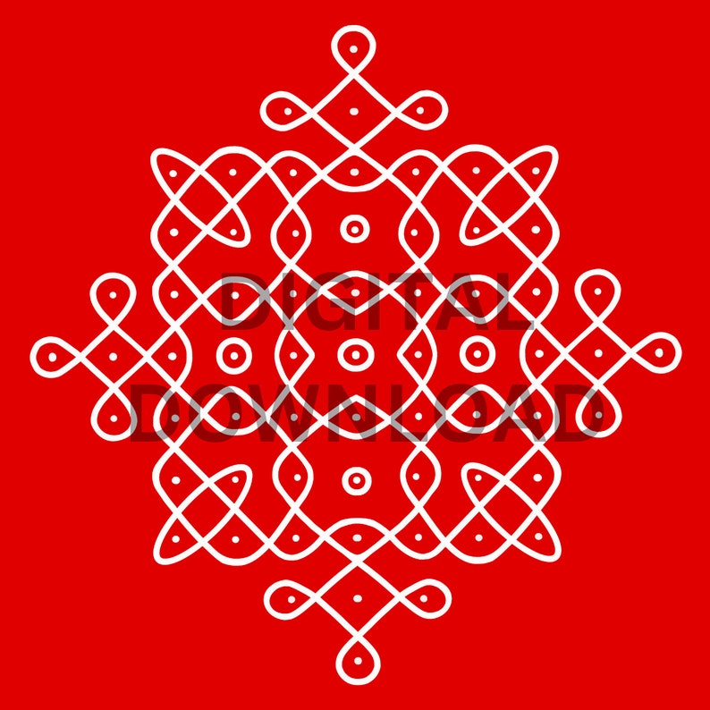 Kolam Design Digital File, JPEG, Instant Download, Kolam Instant ...