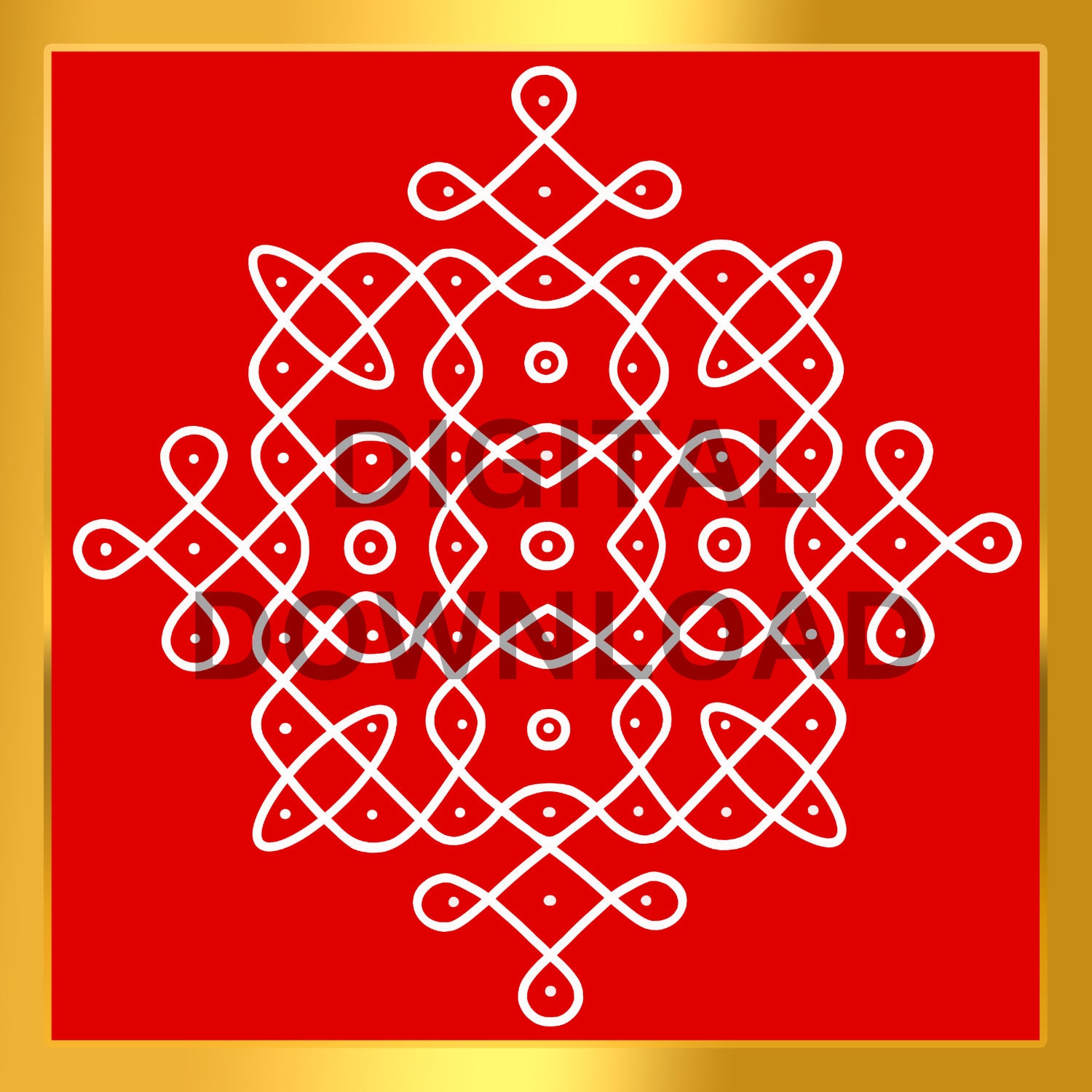 Kolam Design Digital File, JPEG, Instant Download, Kolam Instant ...