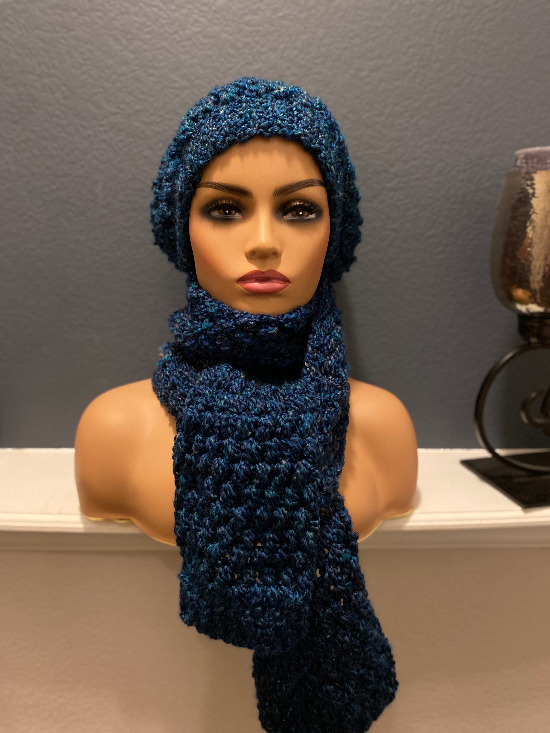Homespun "colonial" Puff Stitch Beanie and Scarf Set (may Also Buy ...
