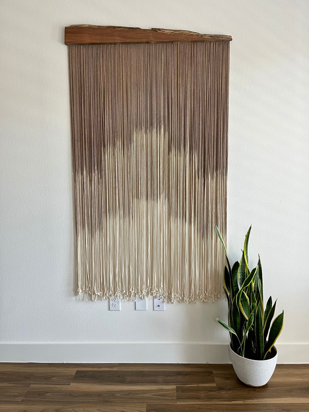 TRIBECA II - Large Live Edge Macrame Wall Art | Natural Decor | Organic ...
