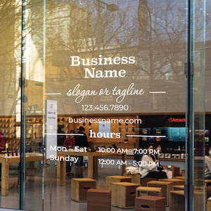 Business Window Decal - Company Name or Logo Storefront Vinyl Sticker ...