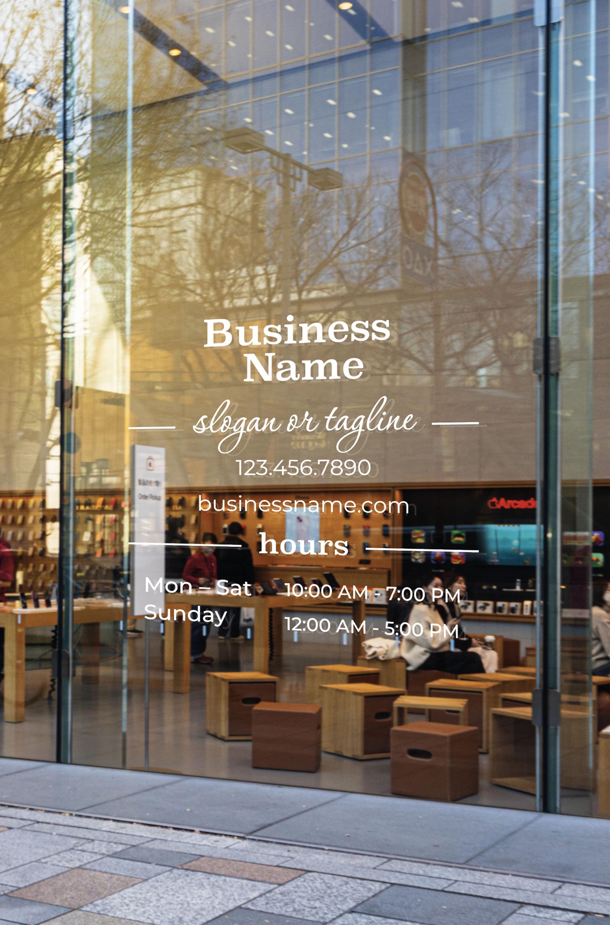 Business Window Decal - Company Name or Logo Storefront Vinyl Sticker ...