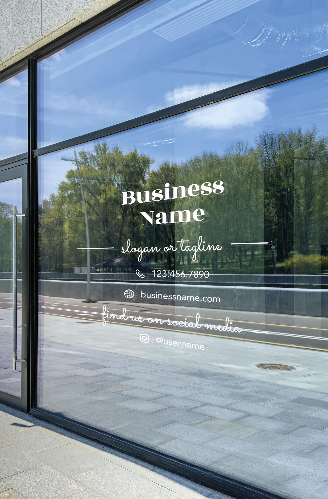 Business Window Decal - Company Name or Logo Storefront Vinyl Sticker ...