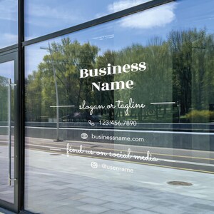 Business Window Decal - Company Name or Logo Storefront Vinyl Sticker ...