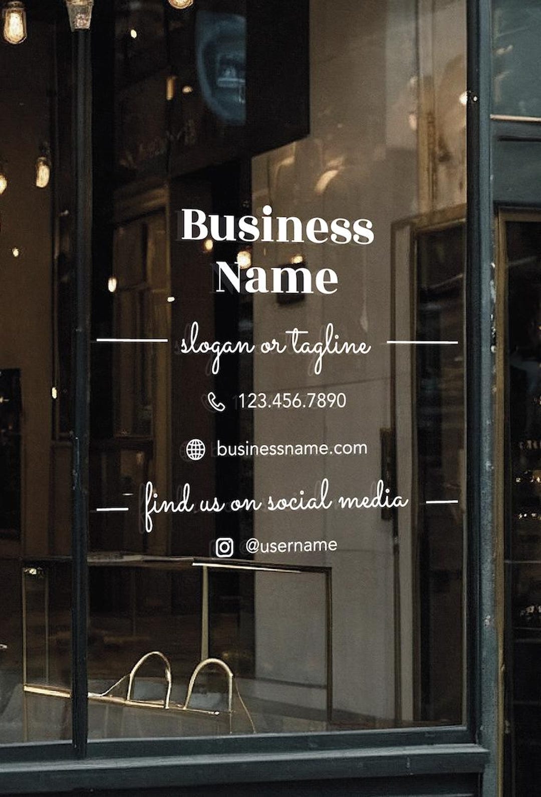 Business Window Decal - Company Name or Logo Storefront Vinyl Sticker ...