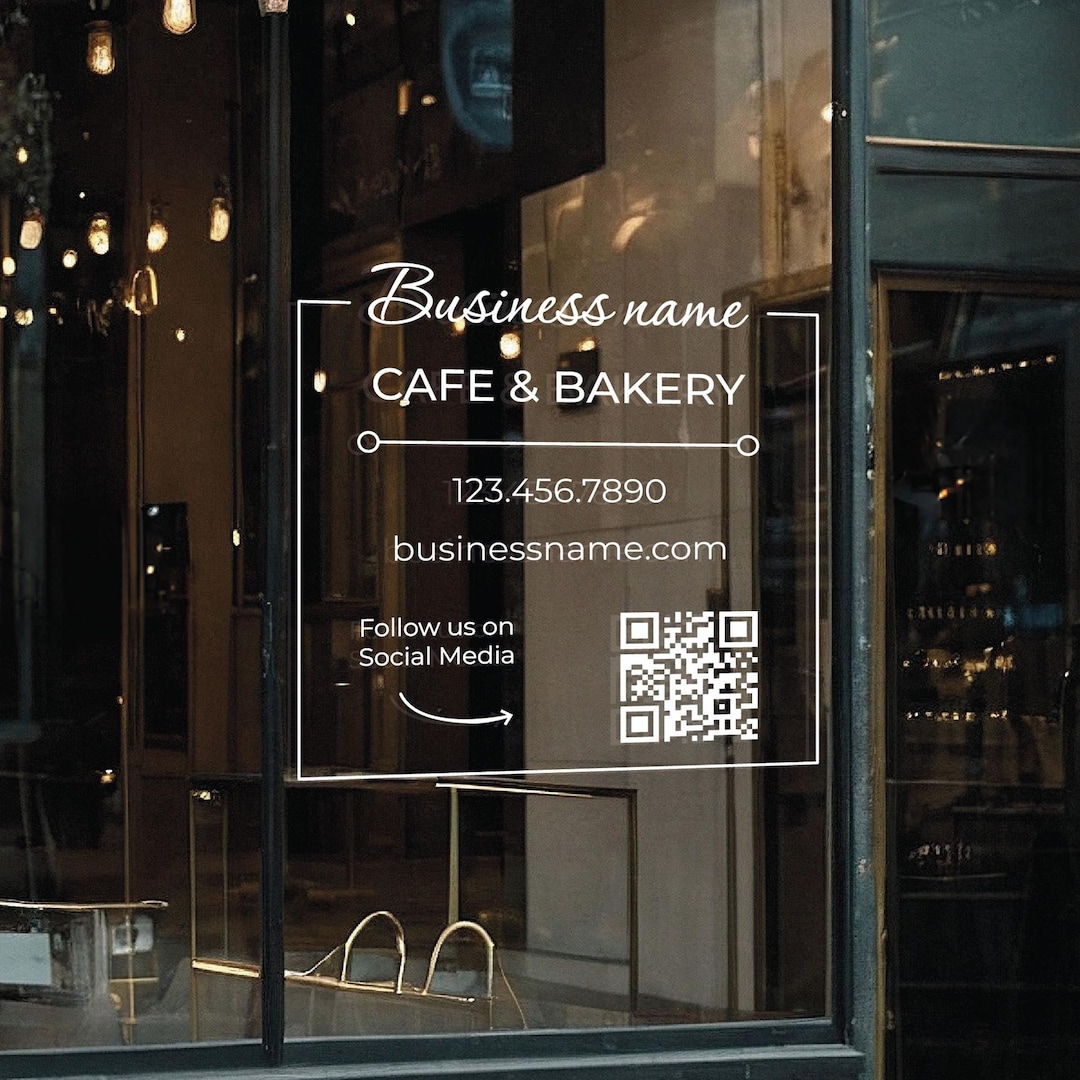 Business Window Decal - Company Name or Logo Storefront Vinyl Sticker ...