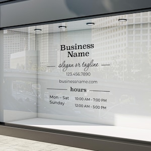 Business Window Decal - Company Name or Logo Storefront Vinyl Sticker ...