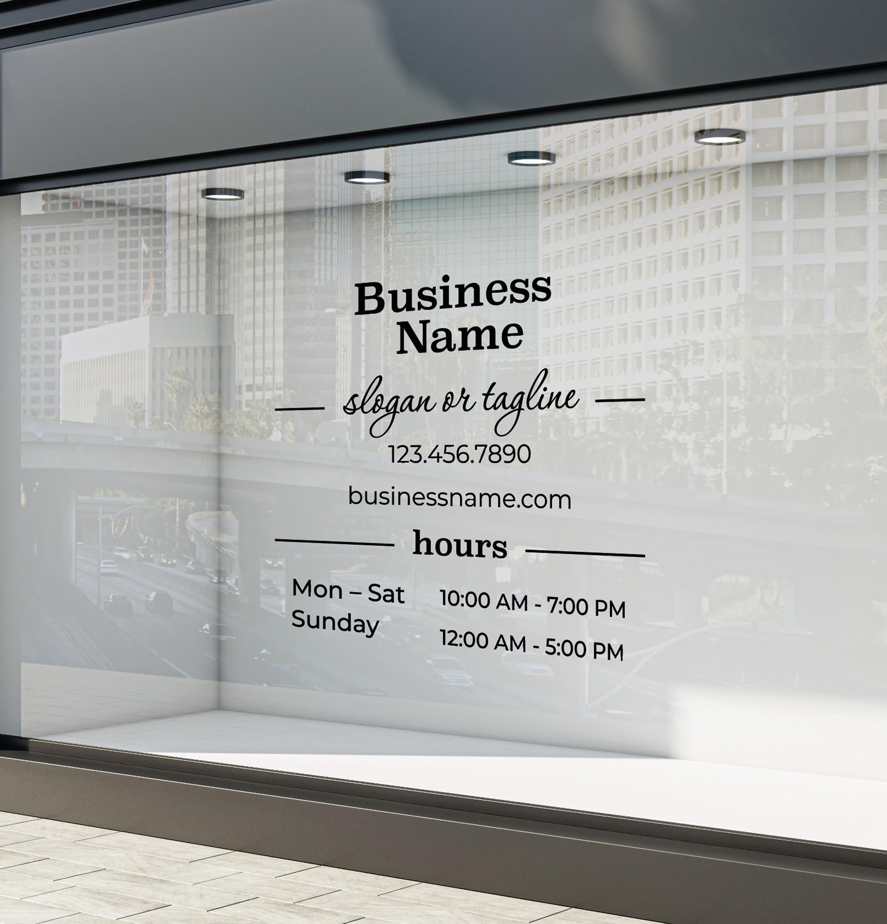 Business Window Decal - Company Name or Logo Storefront Vinyl Sticker ...