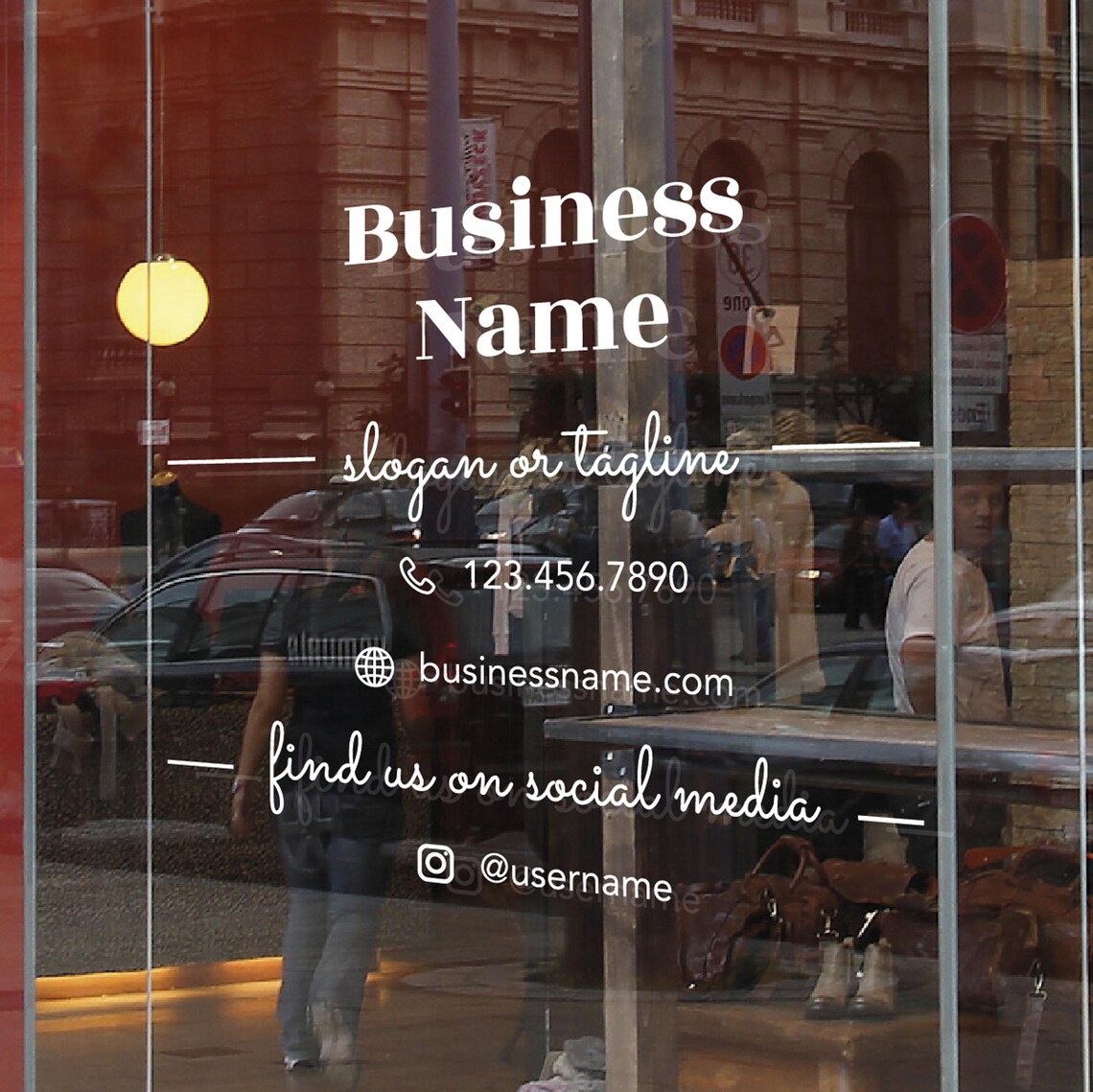 Business Window Decal - Company Name or Logo Storefront Vinyl Sticker ...