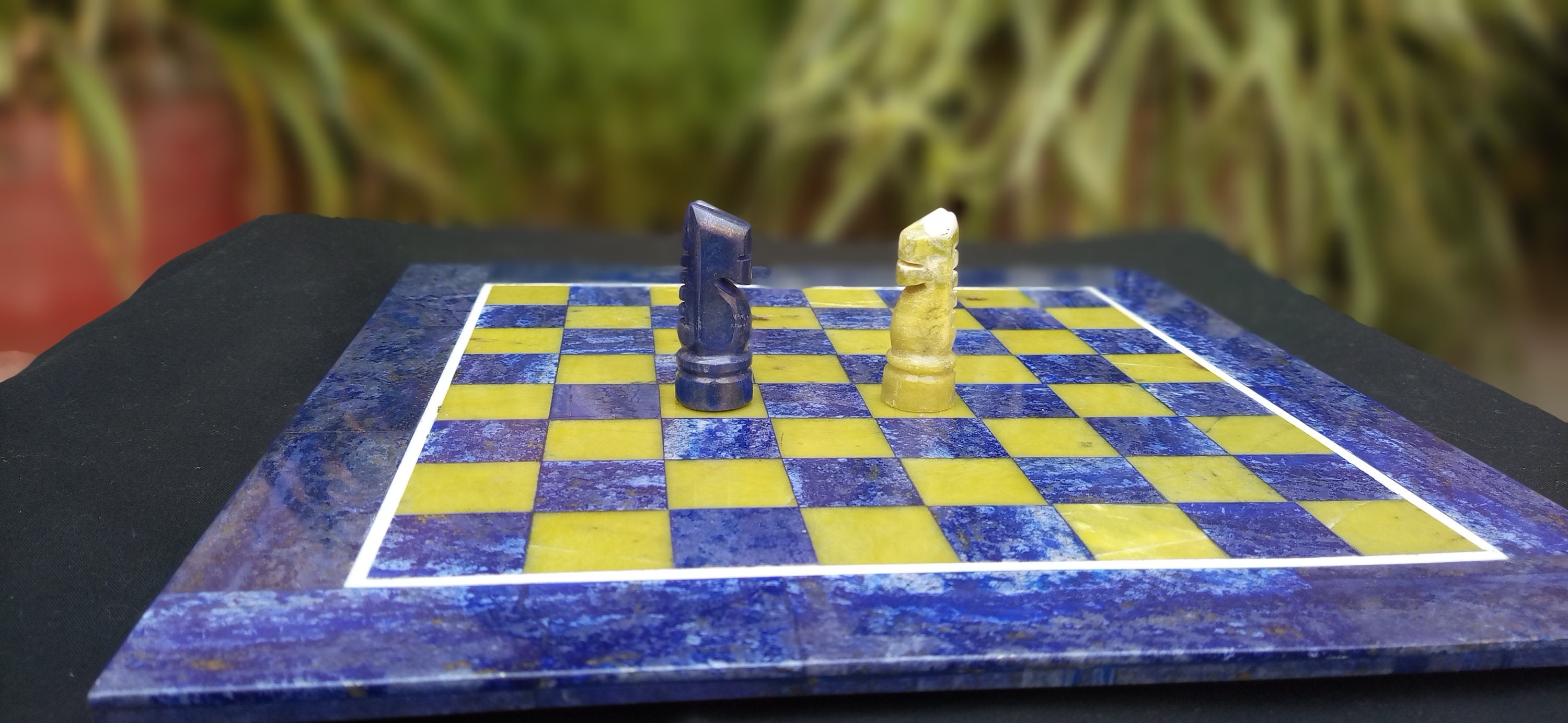 Lapis Lazuli & Serpentine Handmade Chess Board - Etsy UK