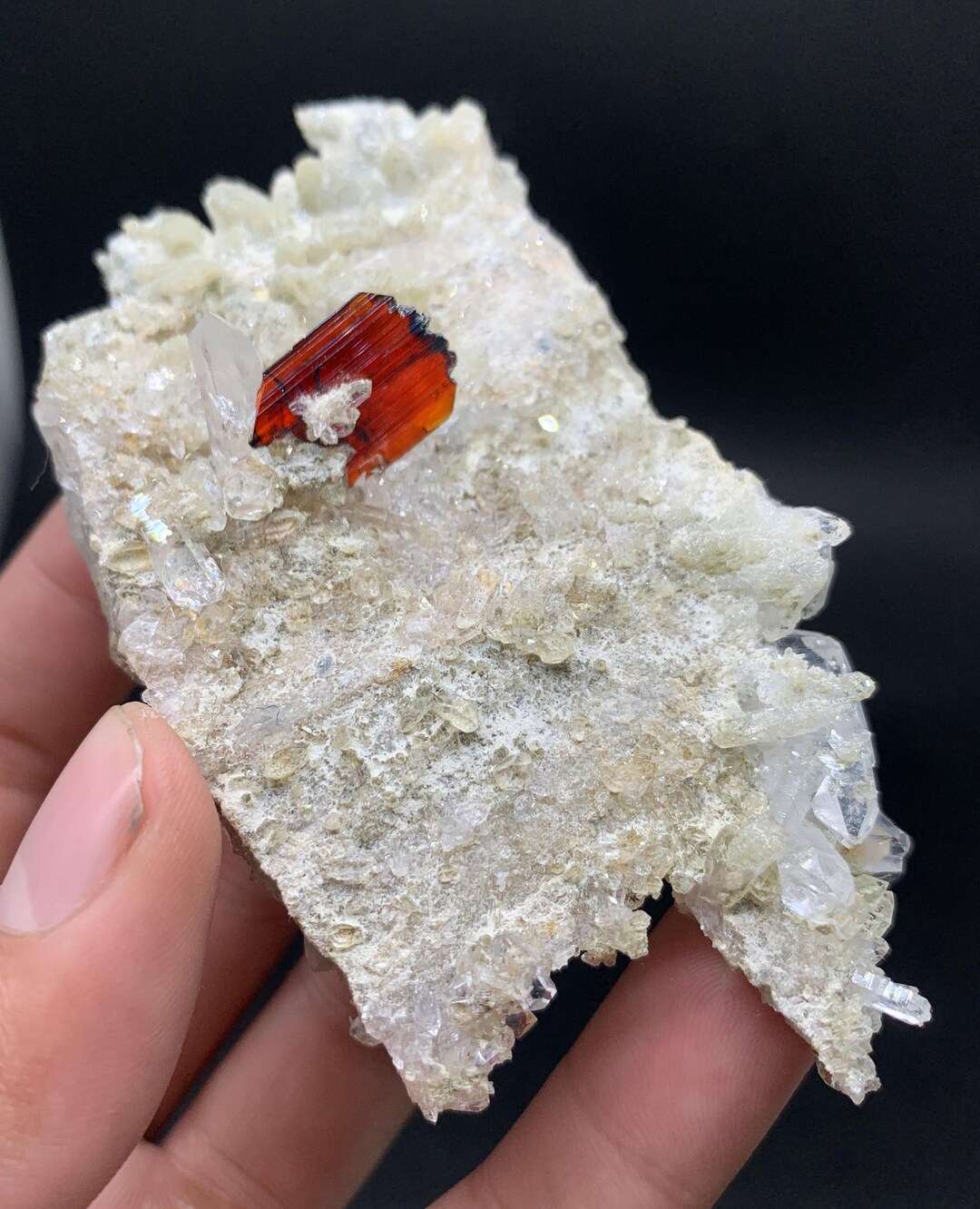 Brookite Crystal Specimen: Natural Double Terminated Crystal on Quartz ...