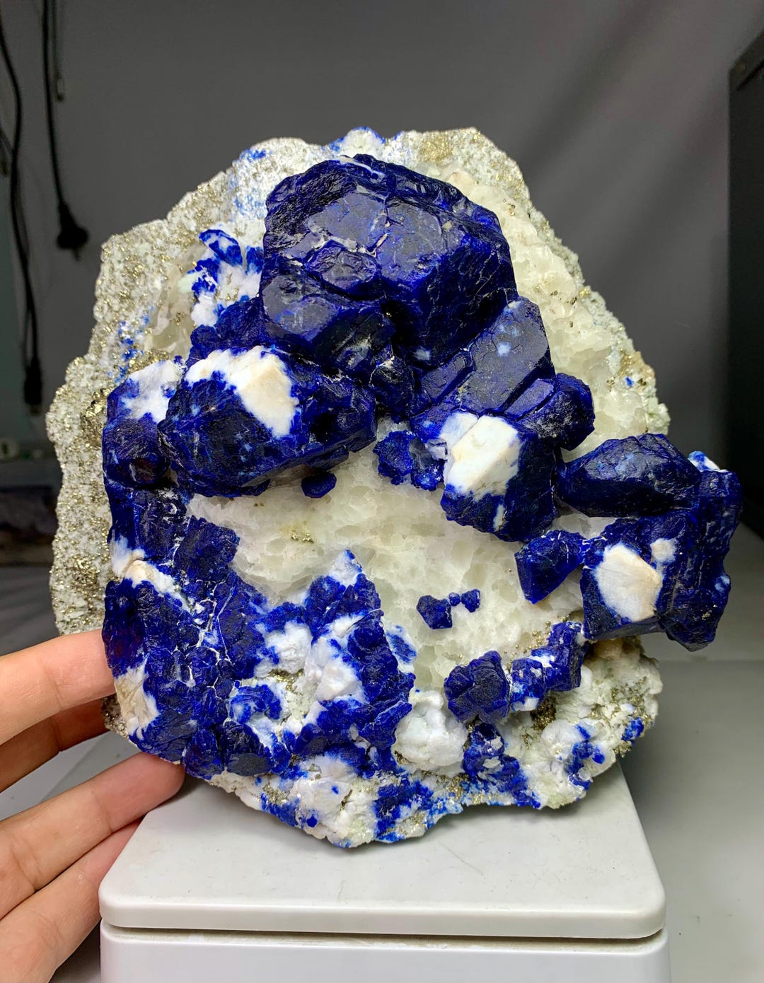Lazurite, Lazurite Specimen, Pyrite Crystal, Natural Royal Blue Color ...