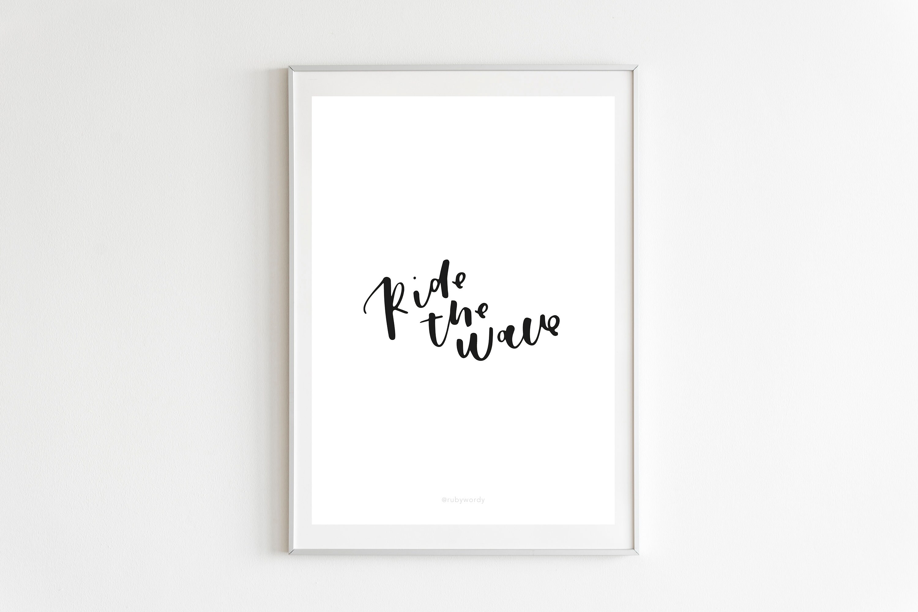 Calligraphy Print / Ride the Wave / Motivational Quote / Home | Etsy