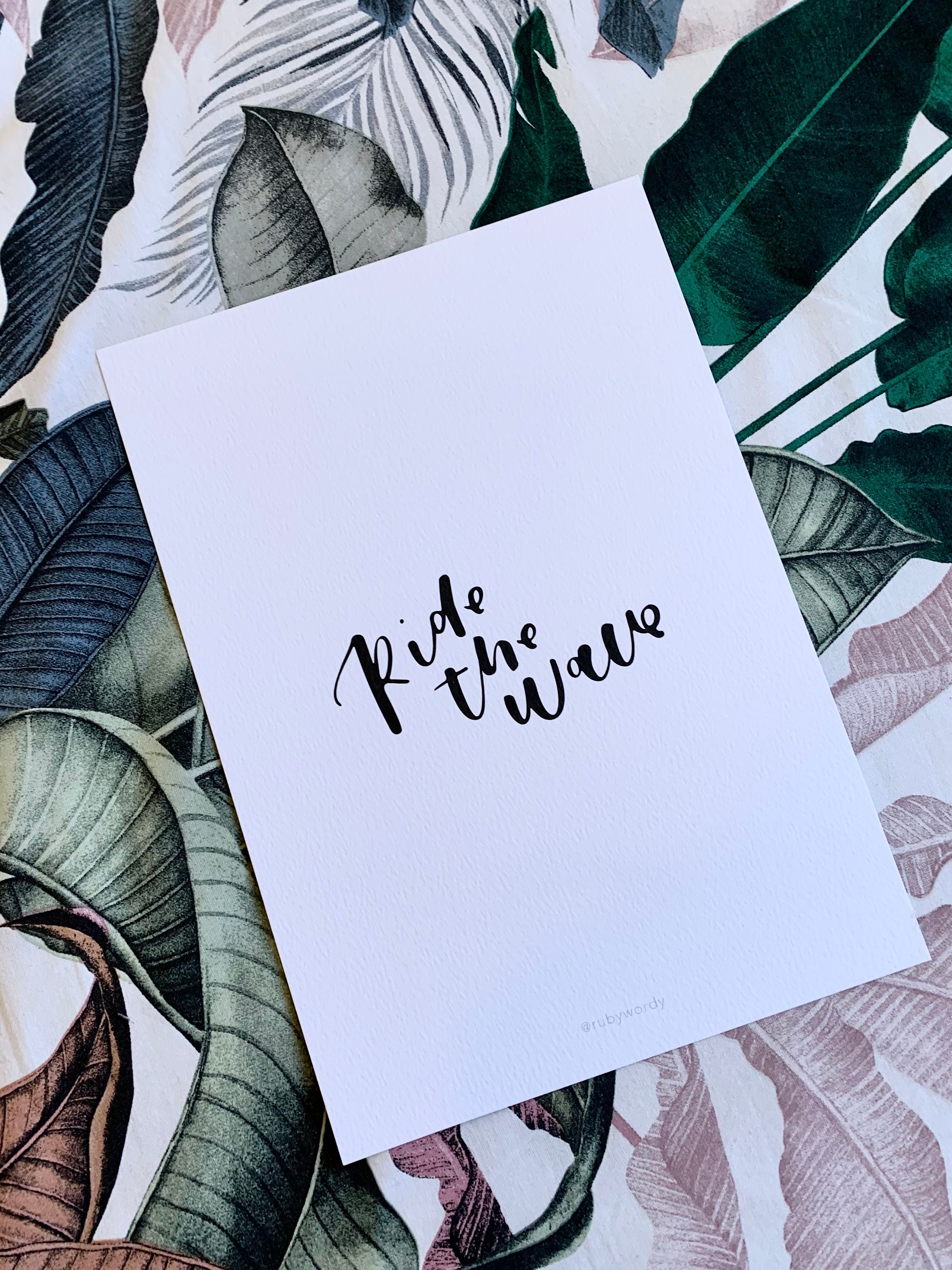 Calligraphy Print / Ride the Wave / Motivational Quote / Home Decor ...