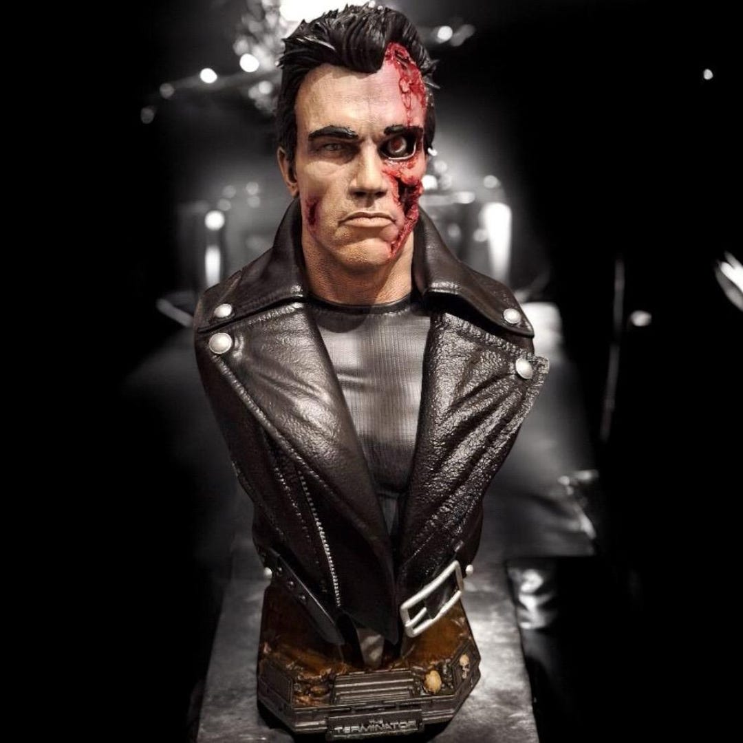 Terminator Bust T-800 Figure | Collectible Movie Replica | Sci-fi Decor ...