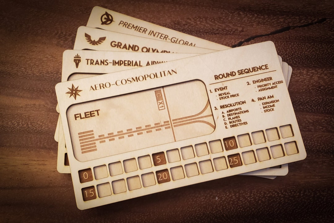 Pan Am Board Game Custom Double Thick Wooden Player Boards - Etsy