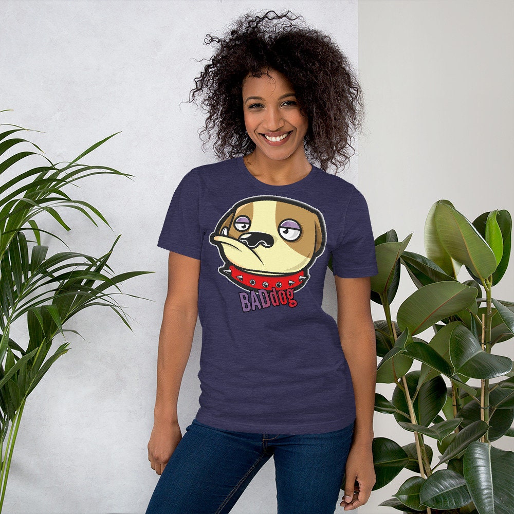 BAD DOG Shirt | Funny Cute Bulldog Animal Pet Gift | Short-sleeve ...