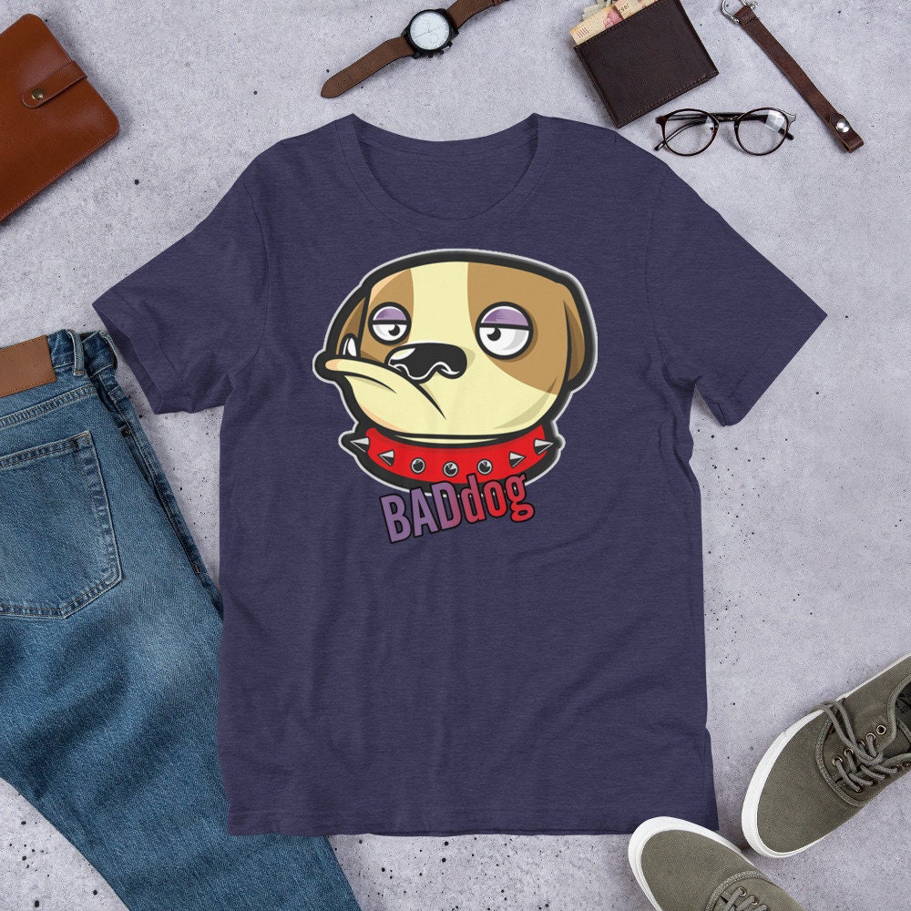 BAD DOG Shirt | Funny Cute Bulldog Animal Pet Gift | Short-sleeve ...