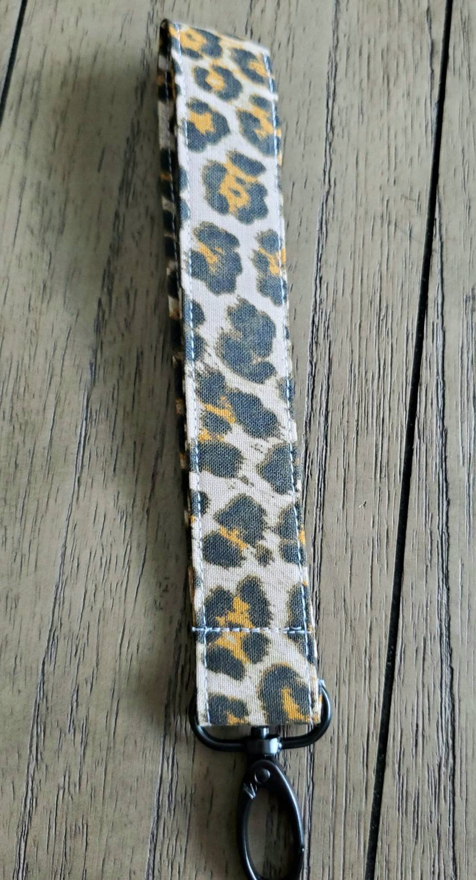 Cheetah Print Fabric Keychain, Cheetah Print Key Fob, Fabric Keychain ...