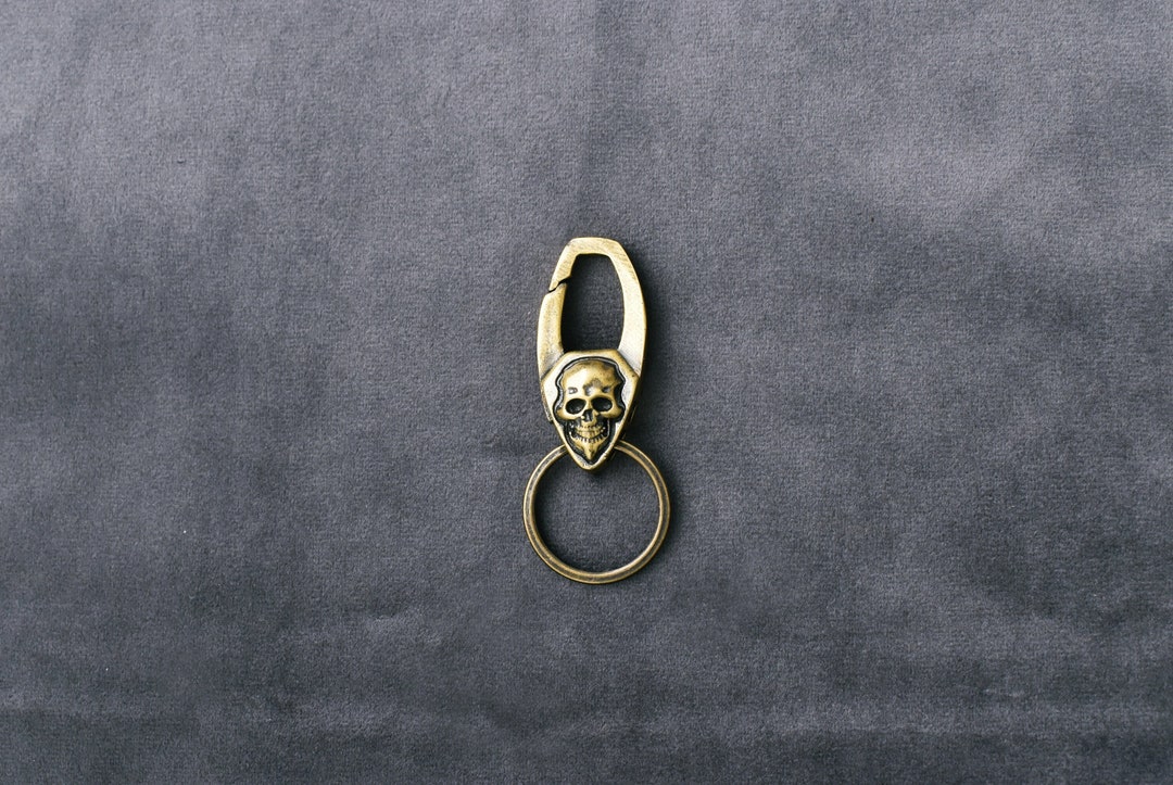 Skull Brass Carabine Keychain Key Hook - Etsy UK