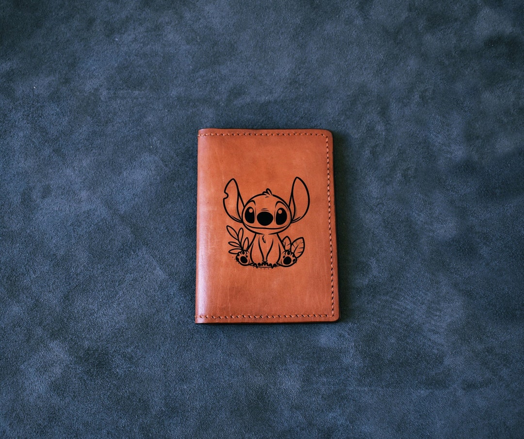 Stitch Inspired Personalised Leather Passport Cover Holster - Etsy