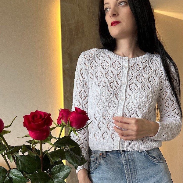 White Cardigan - Etsy