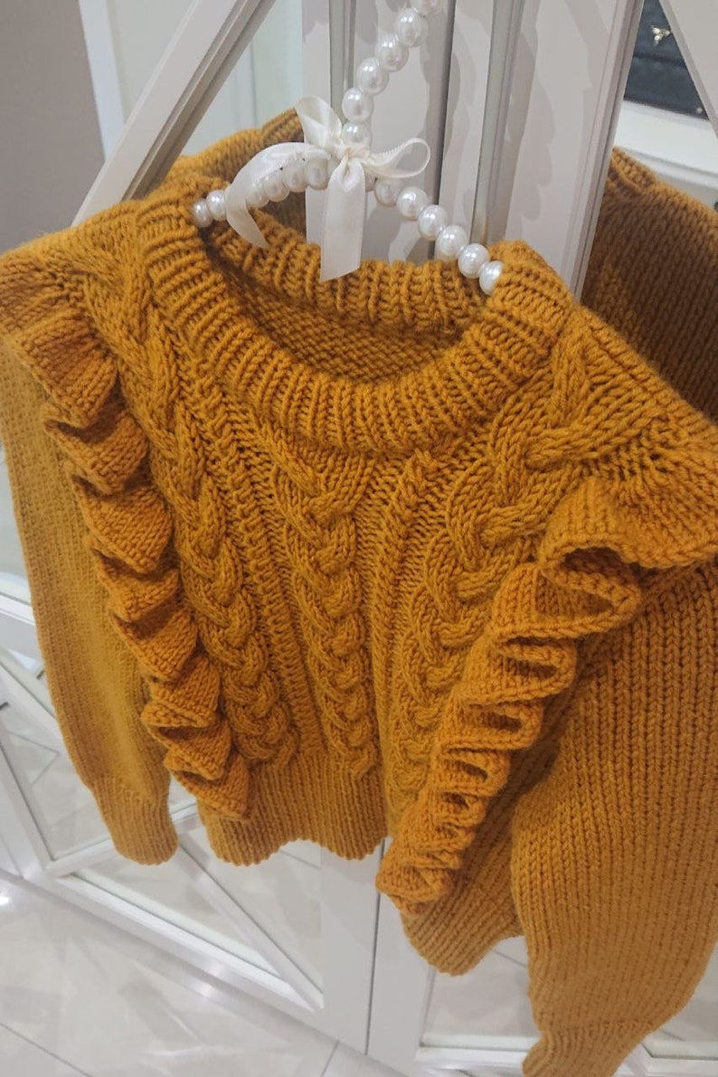 Handmade Cable Knit Sweater for Women Cropped Wool Sweater Chunky Hand ...
