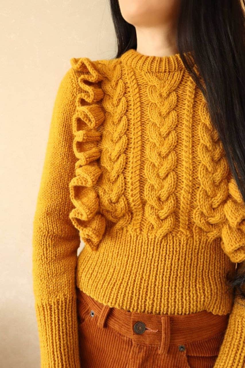 Handmade Cable Knit Sweater for Women Cropped Wool Sweater Chunky Hand Knit Sweater - Etsy