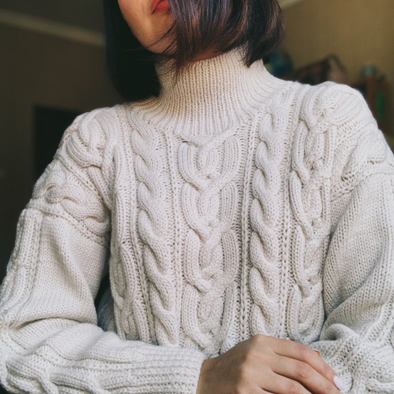 Cable Knit Sweater - Etsy