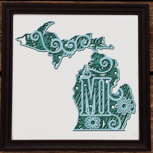 Layered 3D Mandala Michigan State SVG 4 Layers 3D Layered - Etsy