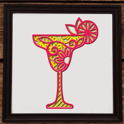 3D Cocktail Layered Mandala SVG File 3 3D Layered DXF - Etsy