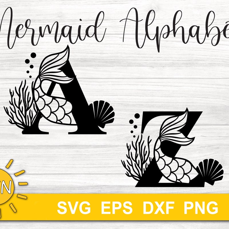 Mermaid Monogram Svg - Etsy
