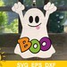 Ghost Boo Halloween Door Sign SVG | Halloween Door Hanger SVG Glowforge ...