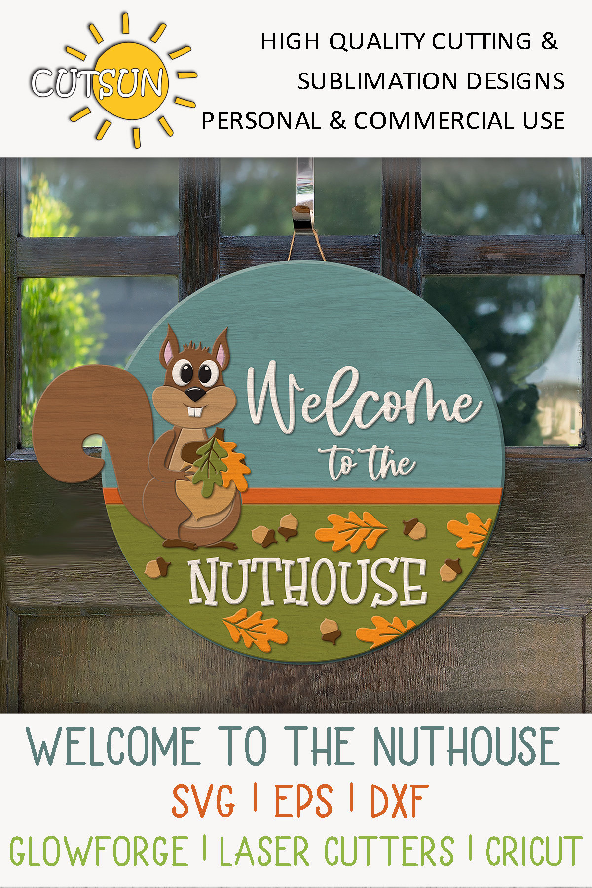 Welcome to the Nuthouse Door Hanger SVG | Funny Squirrel Door Sign ...