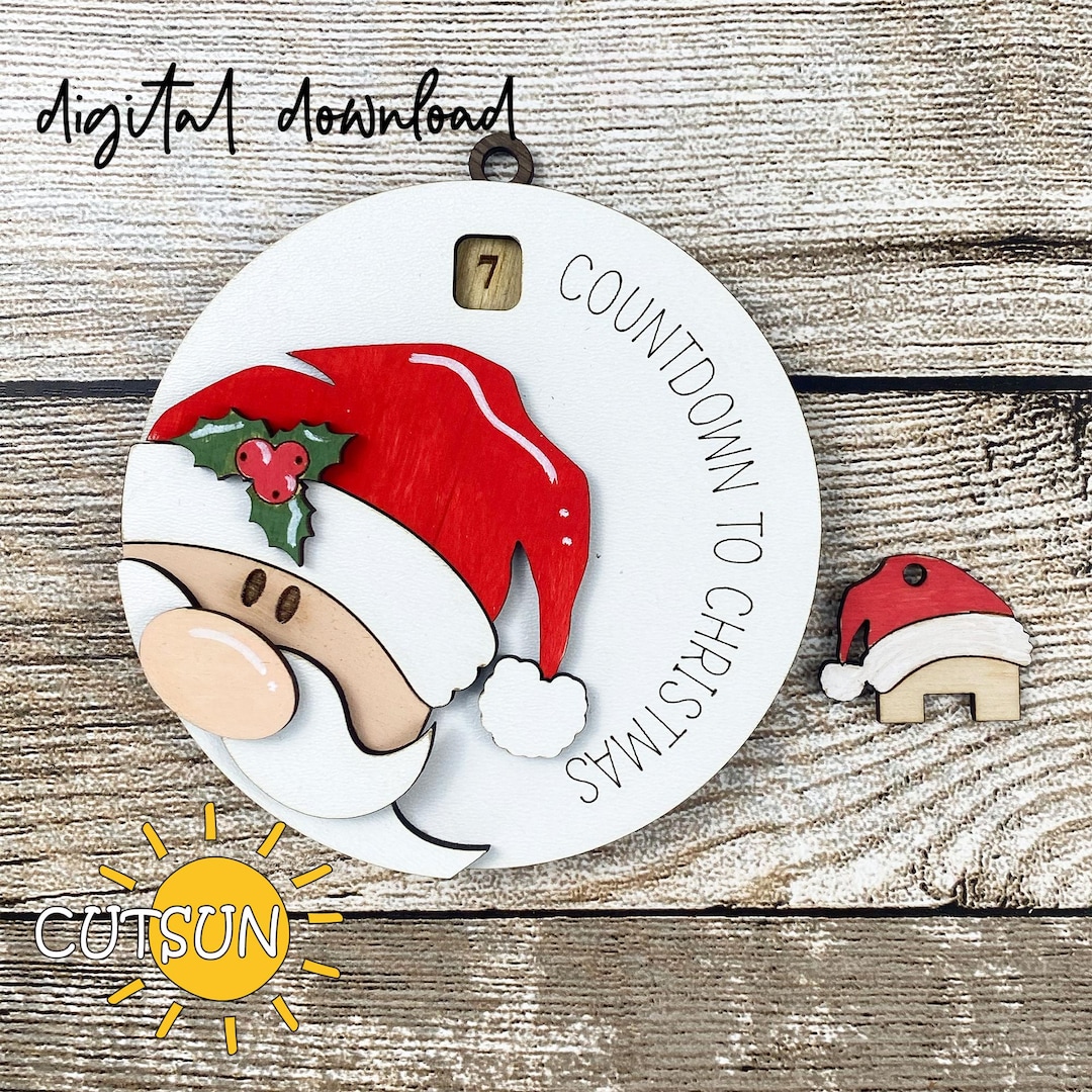 Christmas Countdown Ornament SVG | Santa Days Until Christmas Sign ...