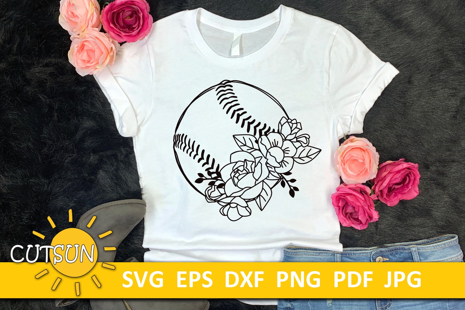 Baseball Svg Flower Baseball Svg Floral Baseball Svg - Etsy