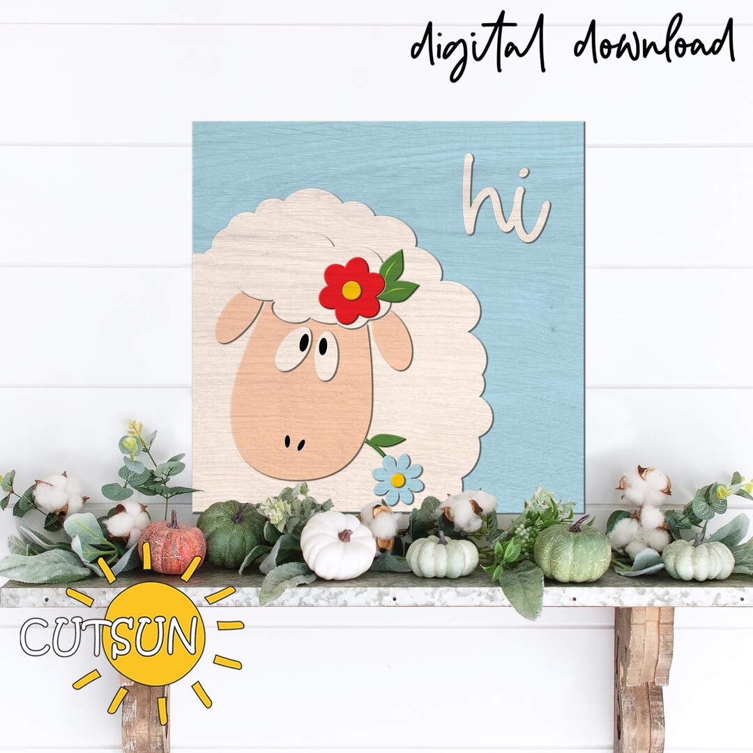 Sheep Leaning Sign SVG | Farmhouse Animal Sign | Square Leaning Sign ...