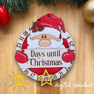 Christmas Countdown SVG | Santa Days Until Christmas Ornament ...