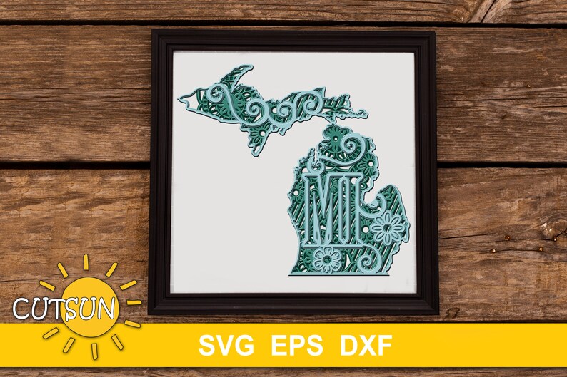 Layered 3D Mandala Michigan State SVG | 4-layer Laser Cut File ...