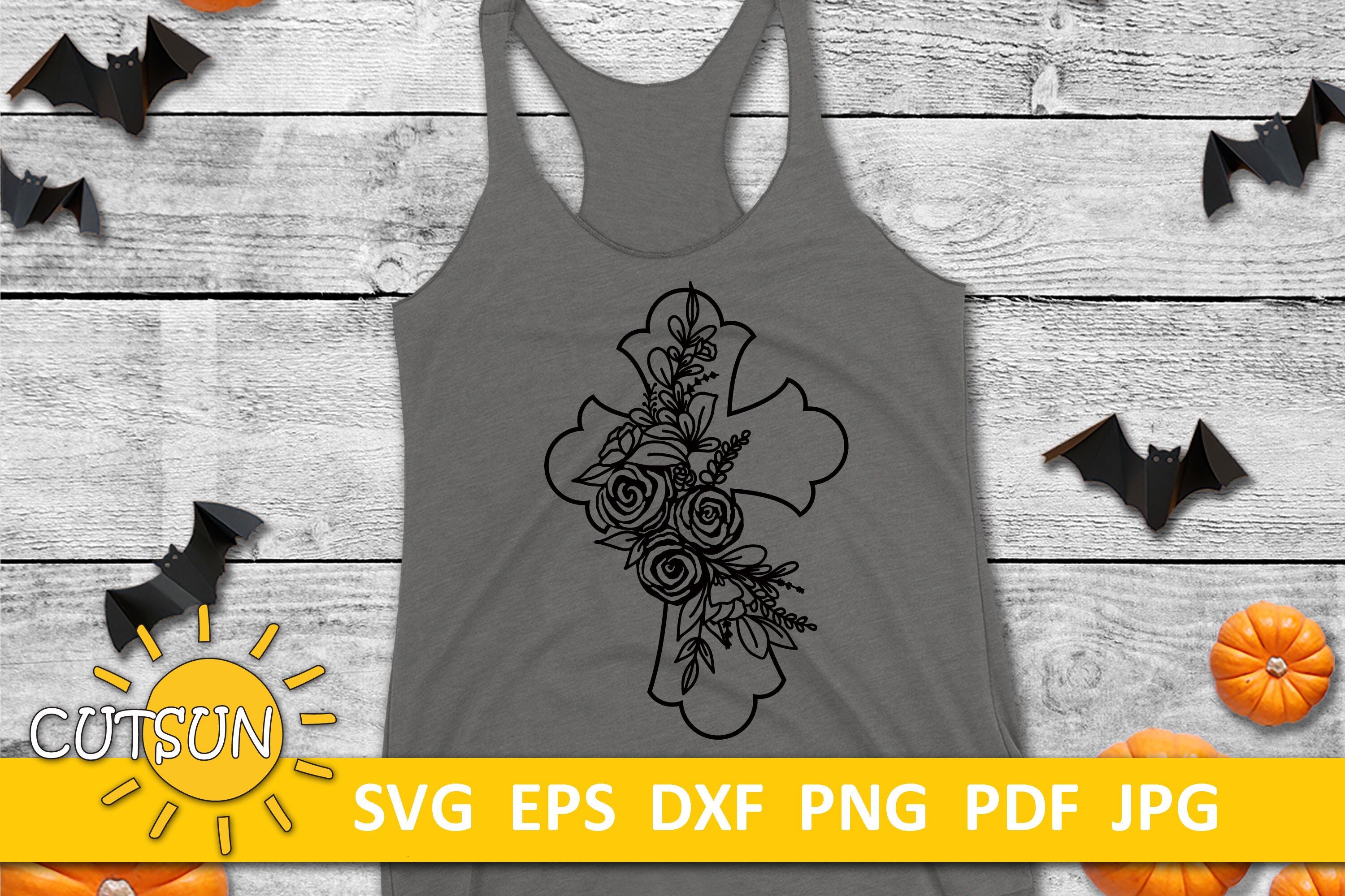 Cross SVG Floral Cross SVG Flower Cross SVG Cross With - Etsy