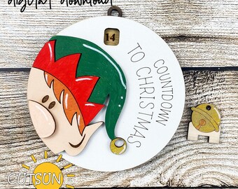 Elf Christmas Countdown SVG Laser Cut Files Elf Days Until Christmas ...