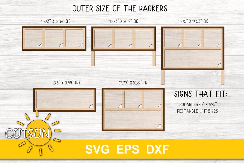 Leaning Sign Backers SVG Bundle | Interchangeable Base for Leaning ...