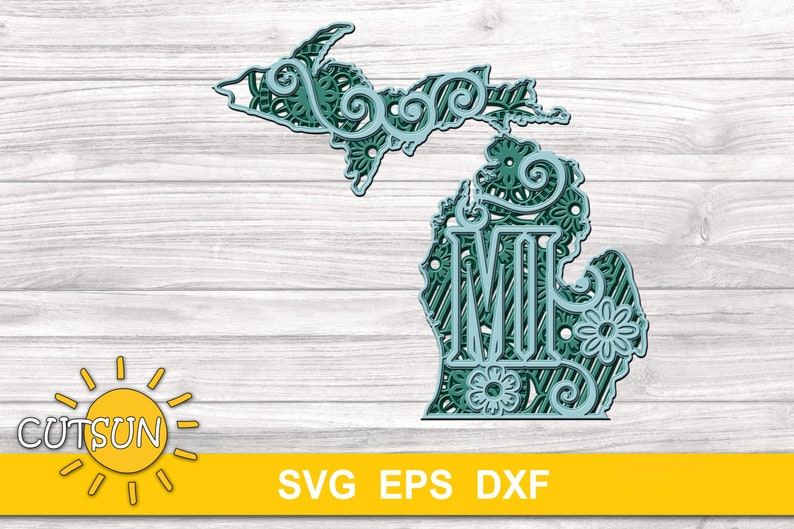 Layered 3D Mandala Michigan State SVG | 4-layer Laser Cut File ...