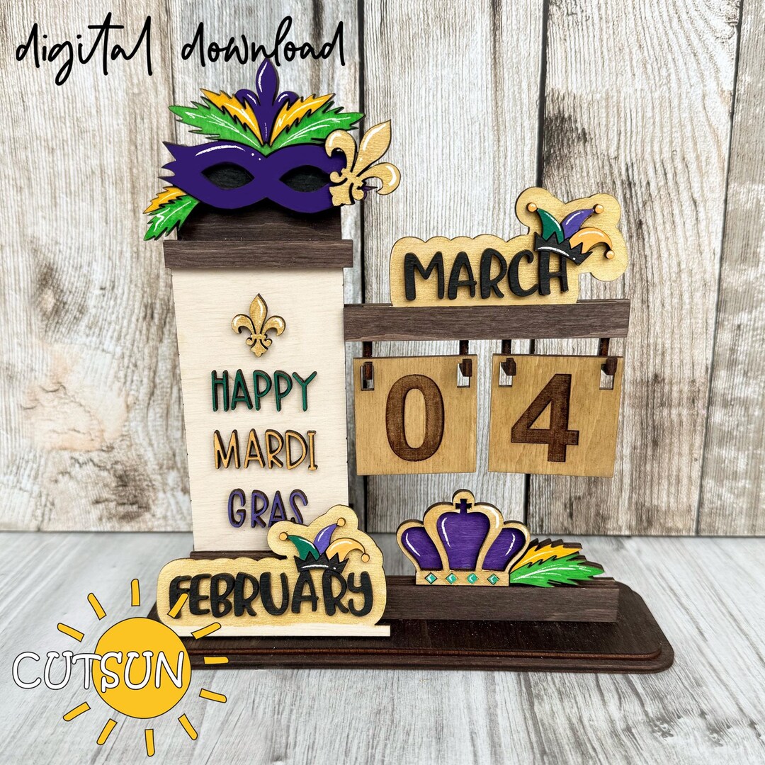 Mardi Gras Add-on SVG for Interchangeable Calendar | Desktop Calendar ...
