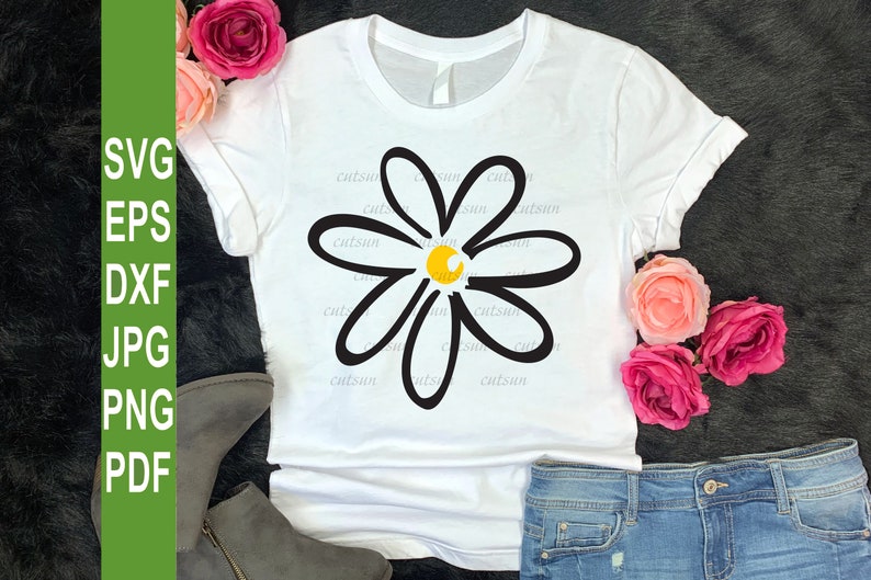 Flower SVG | Hand Drawn Flower Svg | Daisy Svg | Hand Drawn Daisy Svg ...