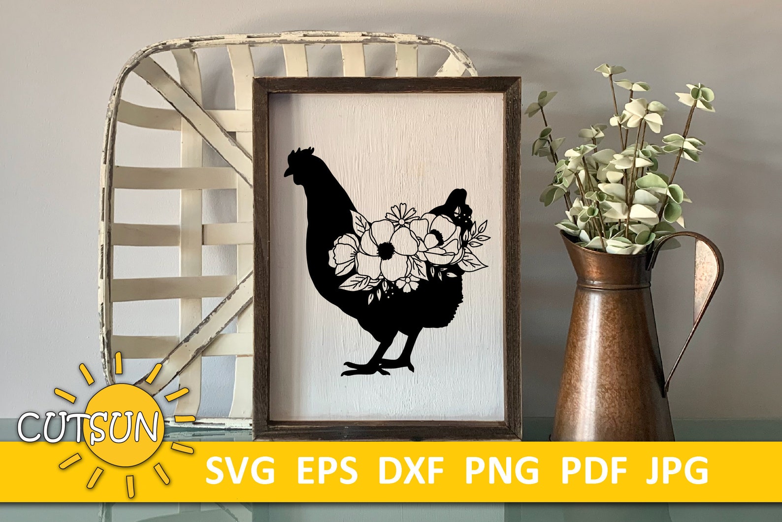 Floral Chicken Svg Chicken Svg Floral Hen SVG Hen SVG | Etsy