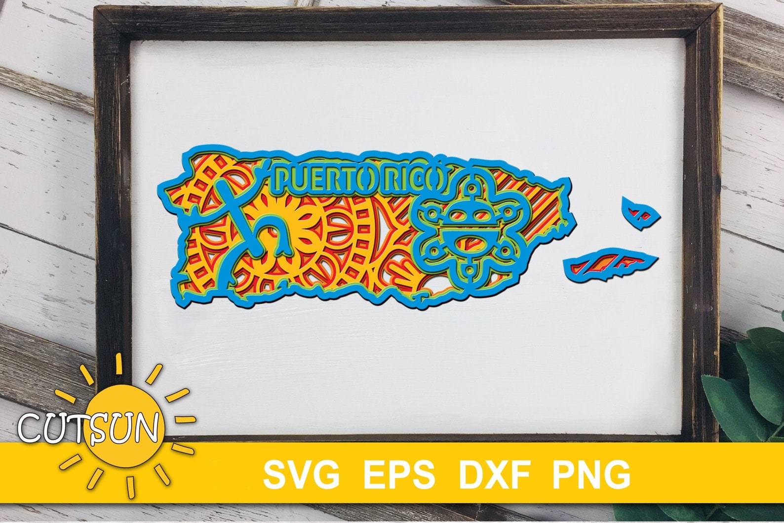 Layered 3D Mandala Puerto Rico SVG 5 Layers 3D Layered DXF - Etsy